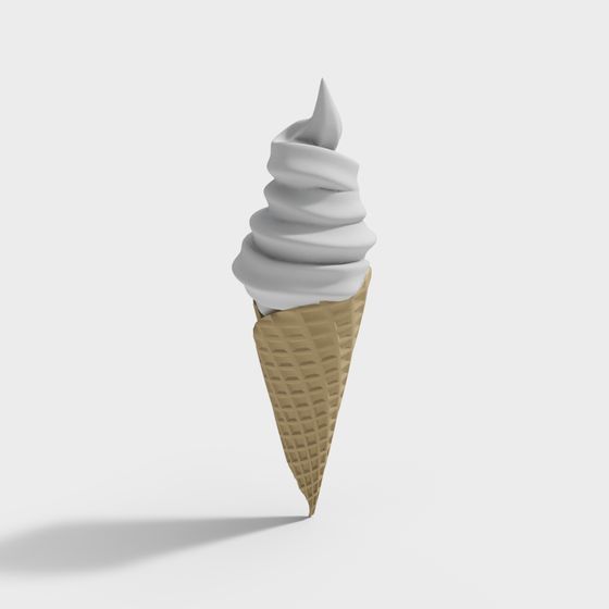 Delightful Low Poly Ice Cream 3D Model