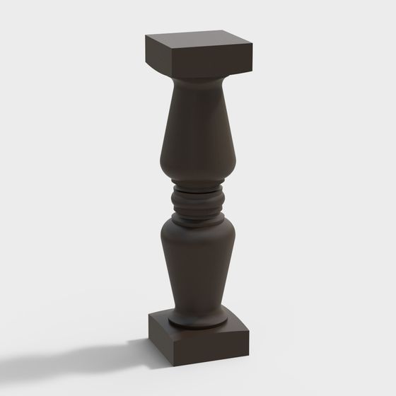 Retro Column Low-Poly 3D Model