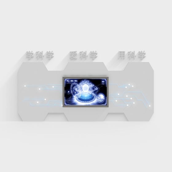 Futuristic Touch Screen 3D Model – Reflective Low-Poly Design