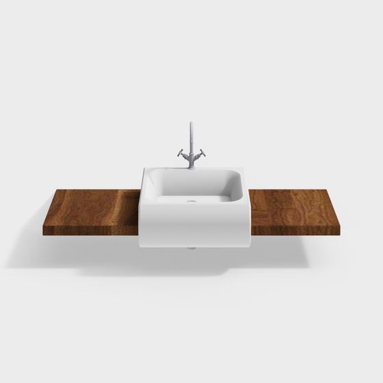 Suspended Sink 3D model - Modern Aesthetic