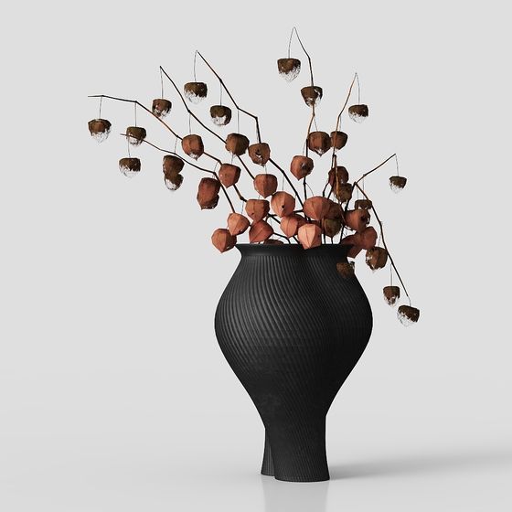 Autumn Vase 3D Model - Low Poly Design