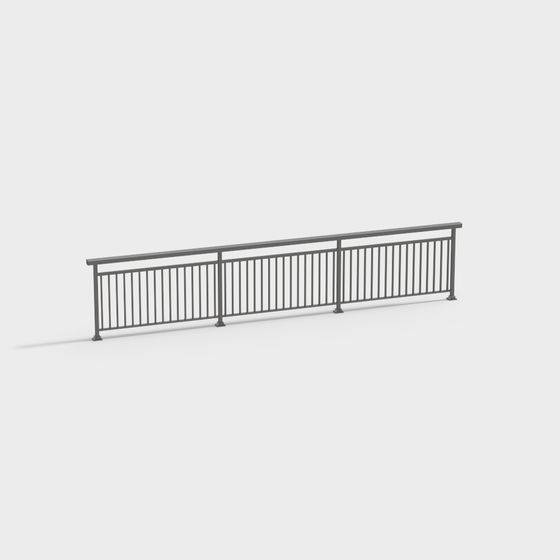 Urban Low-Poly Railing 3D model for Creative Spaces