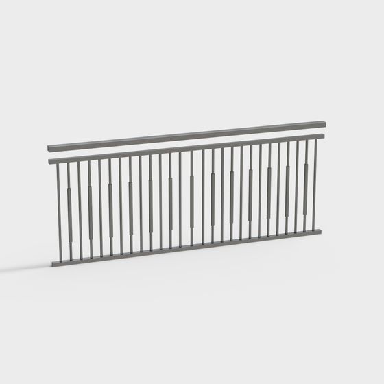 Urban Railing Low-Poly 3D Model