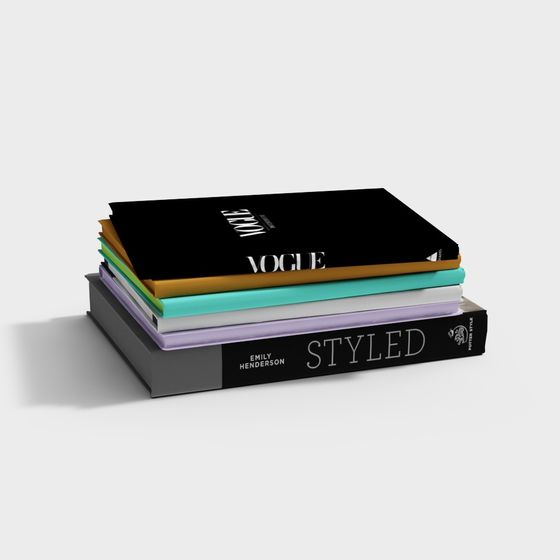 Elegant Stacked Books 3D model for Creative Spaces