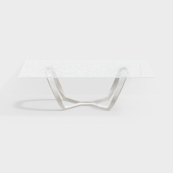 Streamlined Marble Table 3D Model – Low-Poly Marble Design