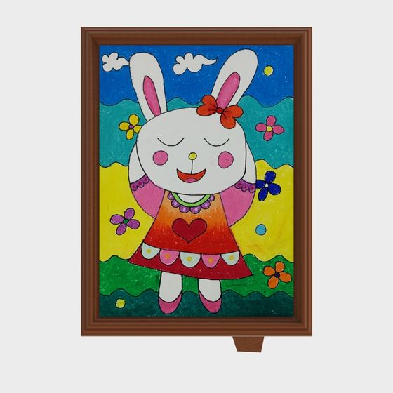 Miss Rabbit 3D Model - Whimsical Art Design