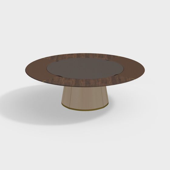 Stylish Low-Poly Coffee Table 3D Model – Wood and Metal