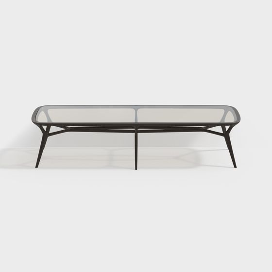 Modern Minimalist Glass Table 3D model