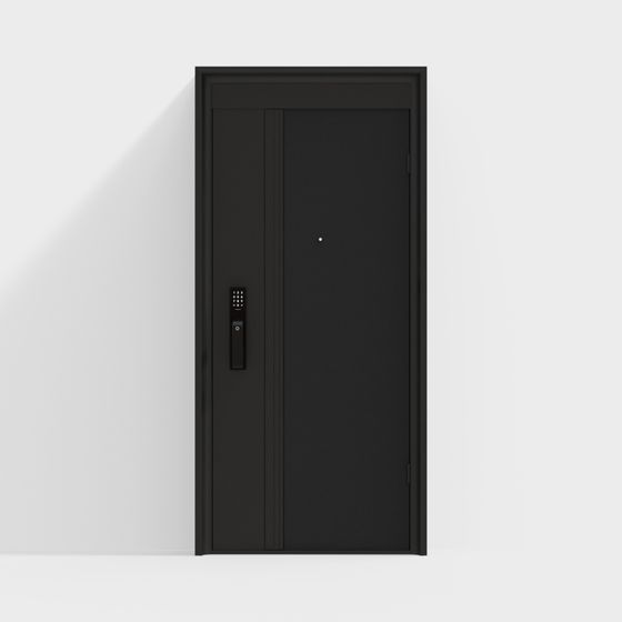 Urban Gate 3D Model – Minimalist Black Metallic Design