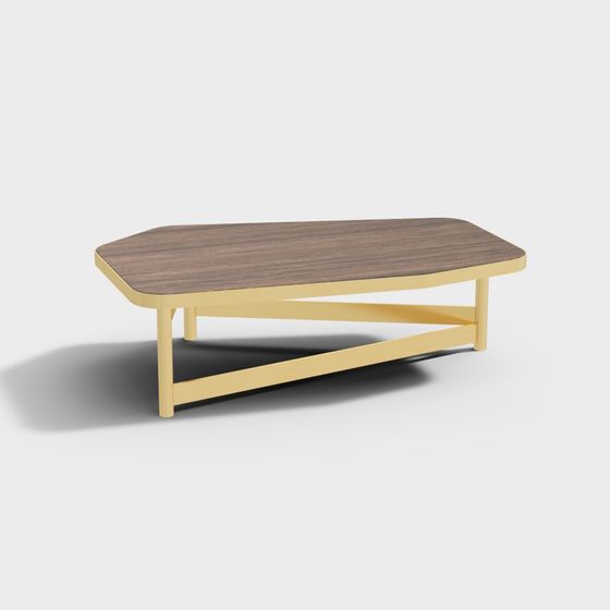 Elegant Low-Polygon Coffee Table 3D model