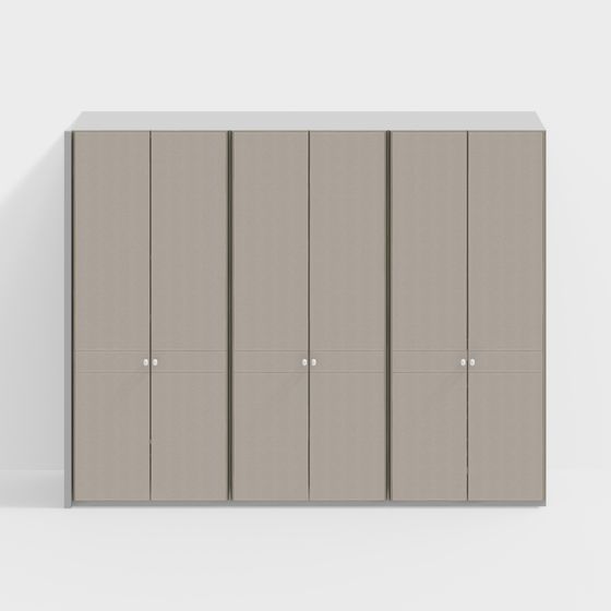 Minimalist 6-Door Storage Cabinet 3D model