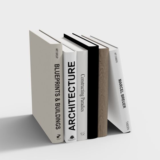 Stylish Low-Poly Stacked Books 3D model