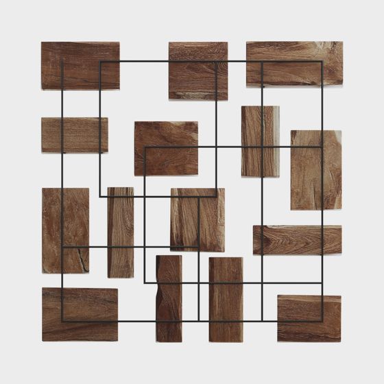 Stylish Wooden Grid 3D Model – Low-Poly Wood Texture