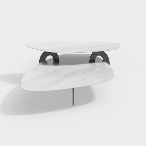 Streamlined Marble Coffee Table 3D model