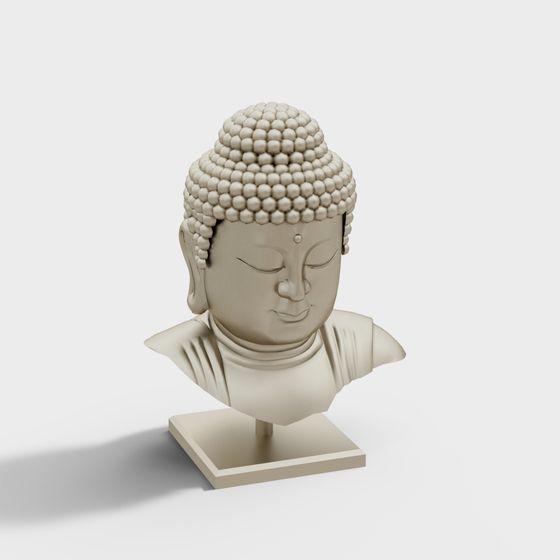 Zen Buddha 3D Model – Low-Poly Tranquil Sculpture