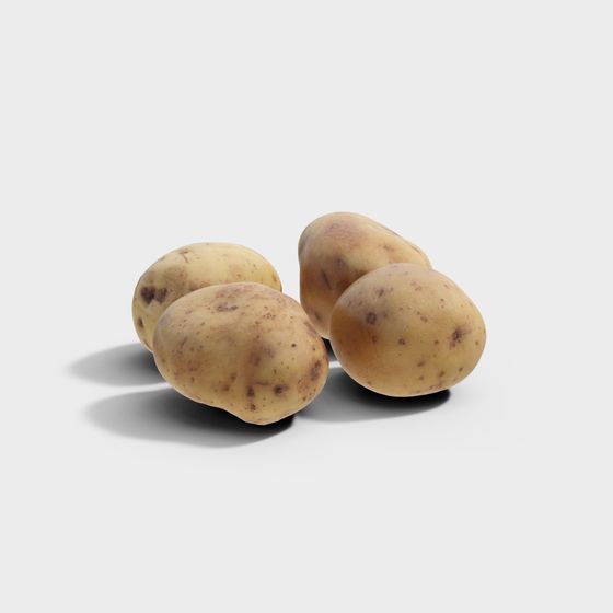 Realistic Low Poly Potato 3D model