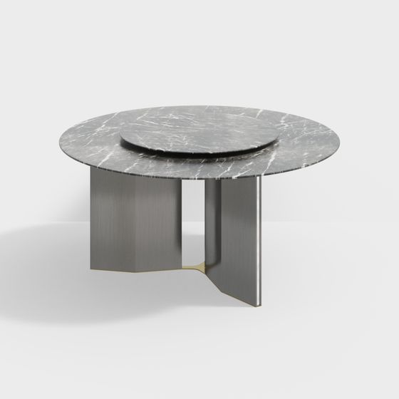 Elegant Low-Poly Round Table 3D model
