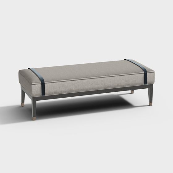 Urban Comfort Bench 3D Model – Low-Poly Modern Seating