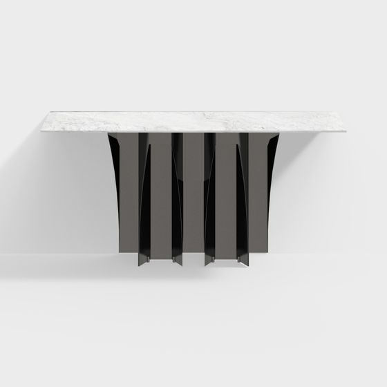 Streamlined Marble Table 3D model