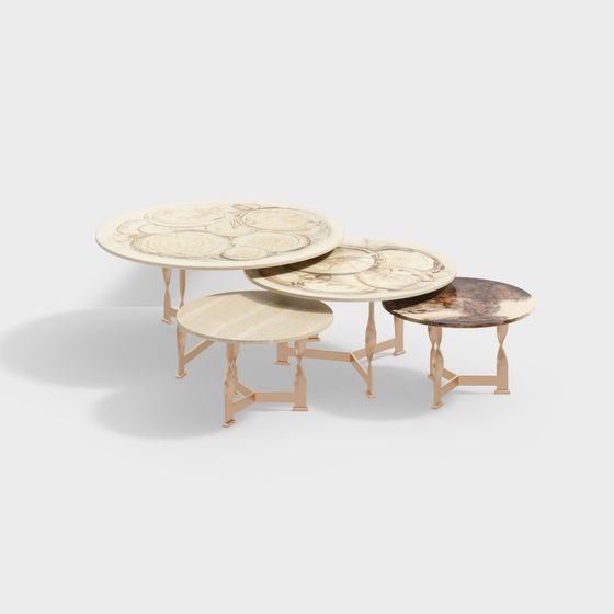 Round Dance Coffee Tables 3D model