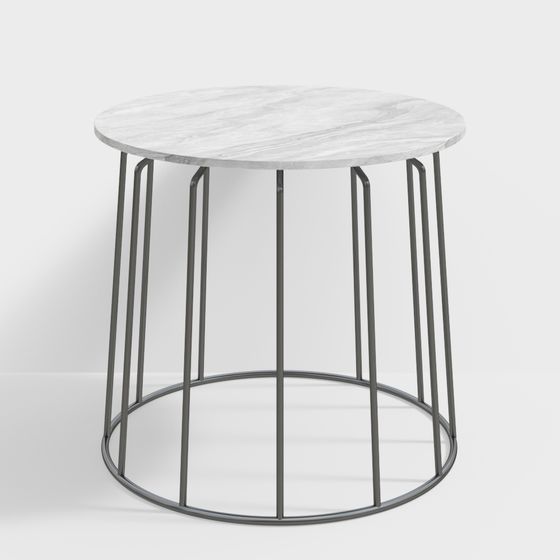 Stylish Low-Poly Round Table 3D Model