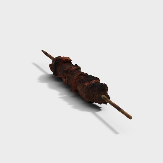 Realistic Low-Poly BBQ Skewers 3D model