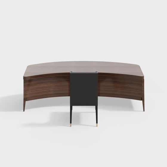 Elegant Semi-Circular Desk 3D model