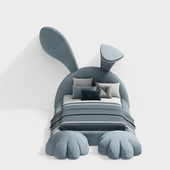 Lit d'enfant moderne en forme de lapin