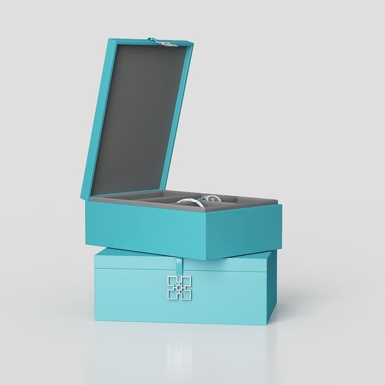 Tiffany Blue Jewelry Box 3D model