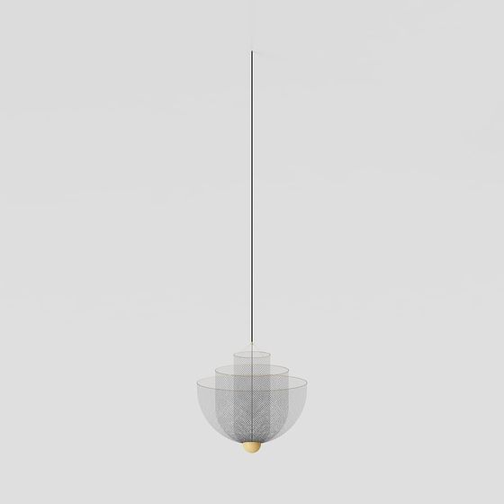 Elegant Mesh Pendant Light 3D model for Modern Spaces