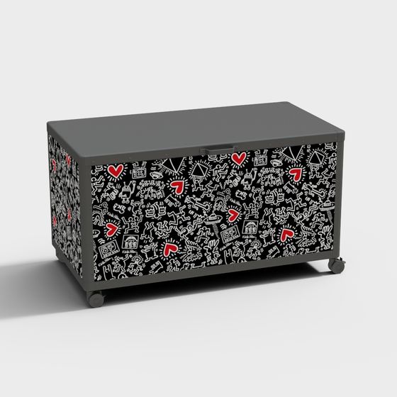 Unique Graffiti Storage Box 3D model