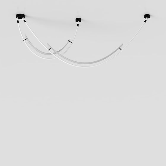 Curvy Light 3D Model – Minimalist White and Black