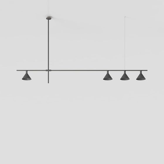 Minimalist Hanging Light 3D Model – Matte Black Design