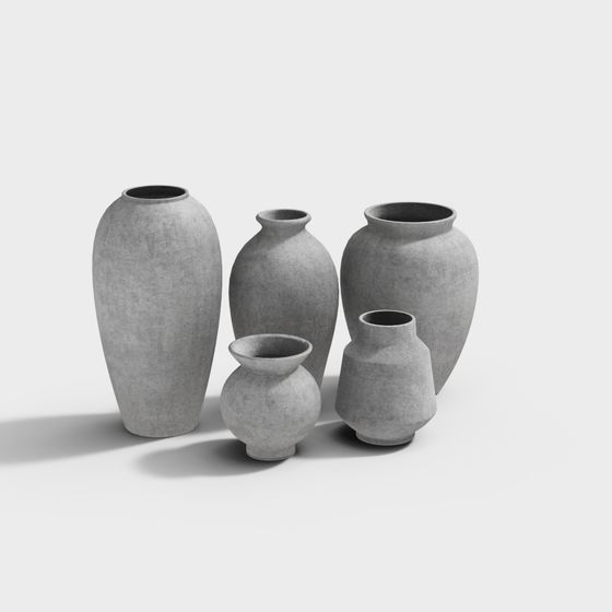 Artistic Low-Poly Vases 3D model Collection
