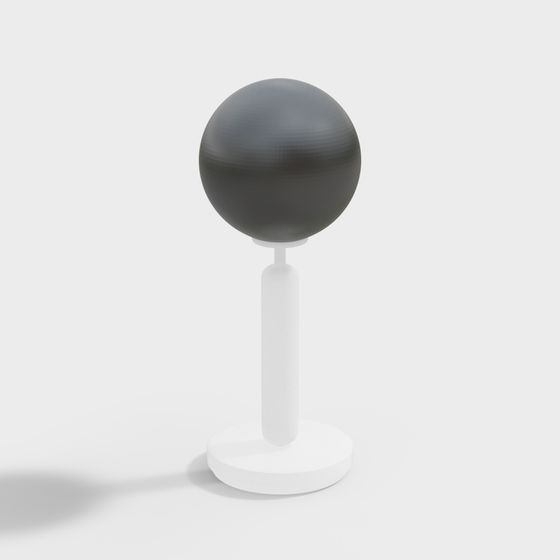 Sphere on Stand 3D Model – Minimalist Black and White