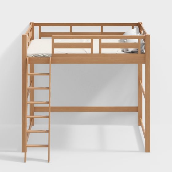 Loft Bed Frame 3D Model - Free Resource