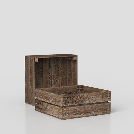 Vintage Wooden Box 3D Model – Detailed Wood Texture