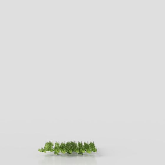 Low-Poly Grass Patch 3D Model