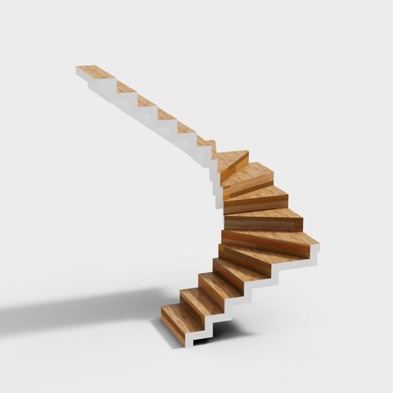 Elegant Low-Poly Spiral Staircase 3D model for Creative Projects
