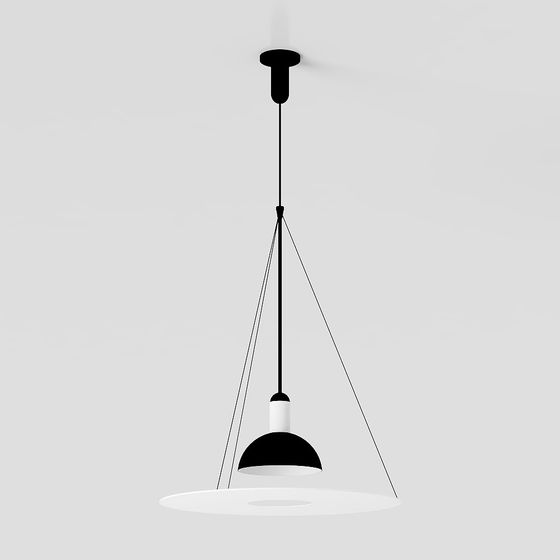 Elegant Low-Poly Pendant Light 3D model