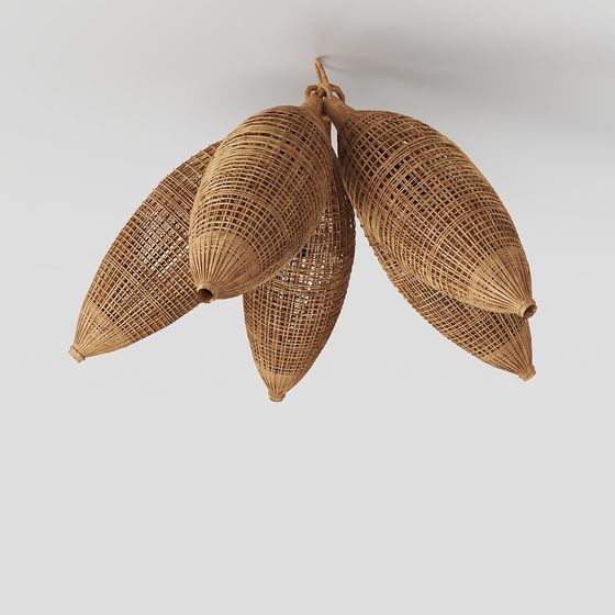 Woven Light Low-Poly Pendant Lamp 3D model
