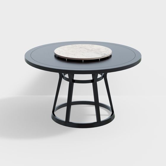Stylish Low-Poly Round Table 3D model