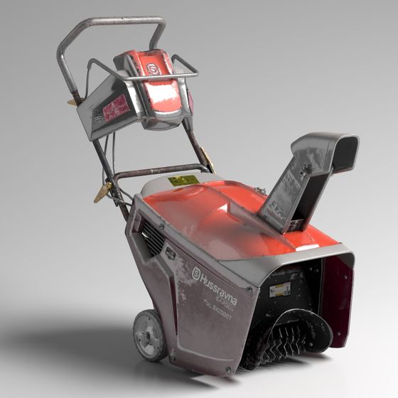 Gray Hand-Held Weeding Machine 3D Model – Outdoor Tool