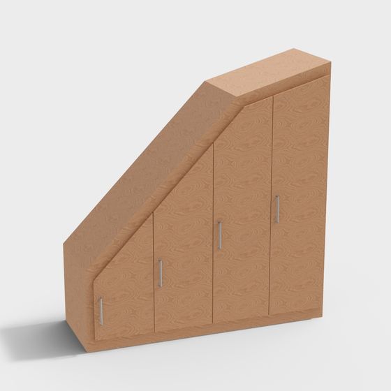 Unique Angled Wardrobe 3D Model for Modern Interiors