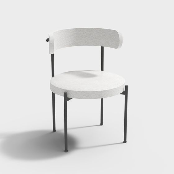 Ivory Dining Chair 3D Model – Modern Elegance Free