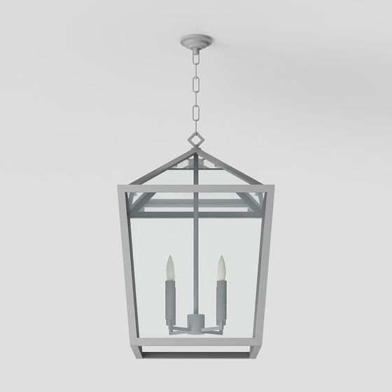 Urban Lantern Low-Poly 3D Model – Gray Metal & Glass