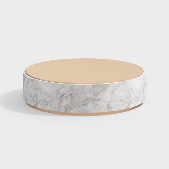 Elegant Cylinder Marble Table 3D model