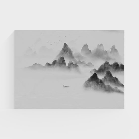 Ink Wash Landscape 3D model