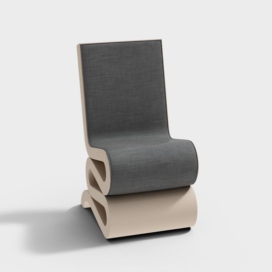 Elegant Curved Chair 3D model for Modern Design