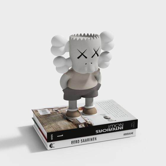 Kaws Buddy Low Poly 3D Model – Stylized Sculpture